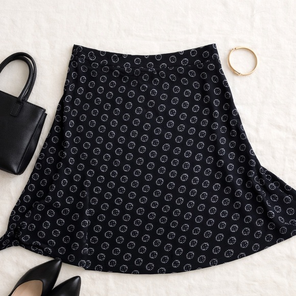 George | Skirts | George Black Aline Skirt White Circle Print Stretch ...